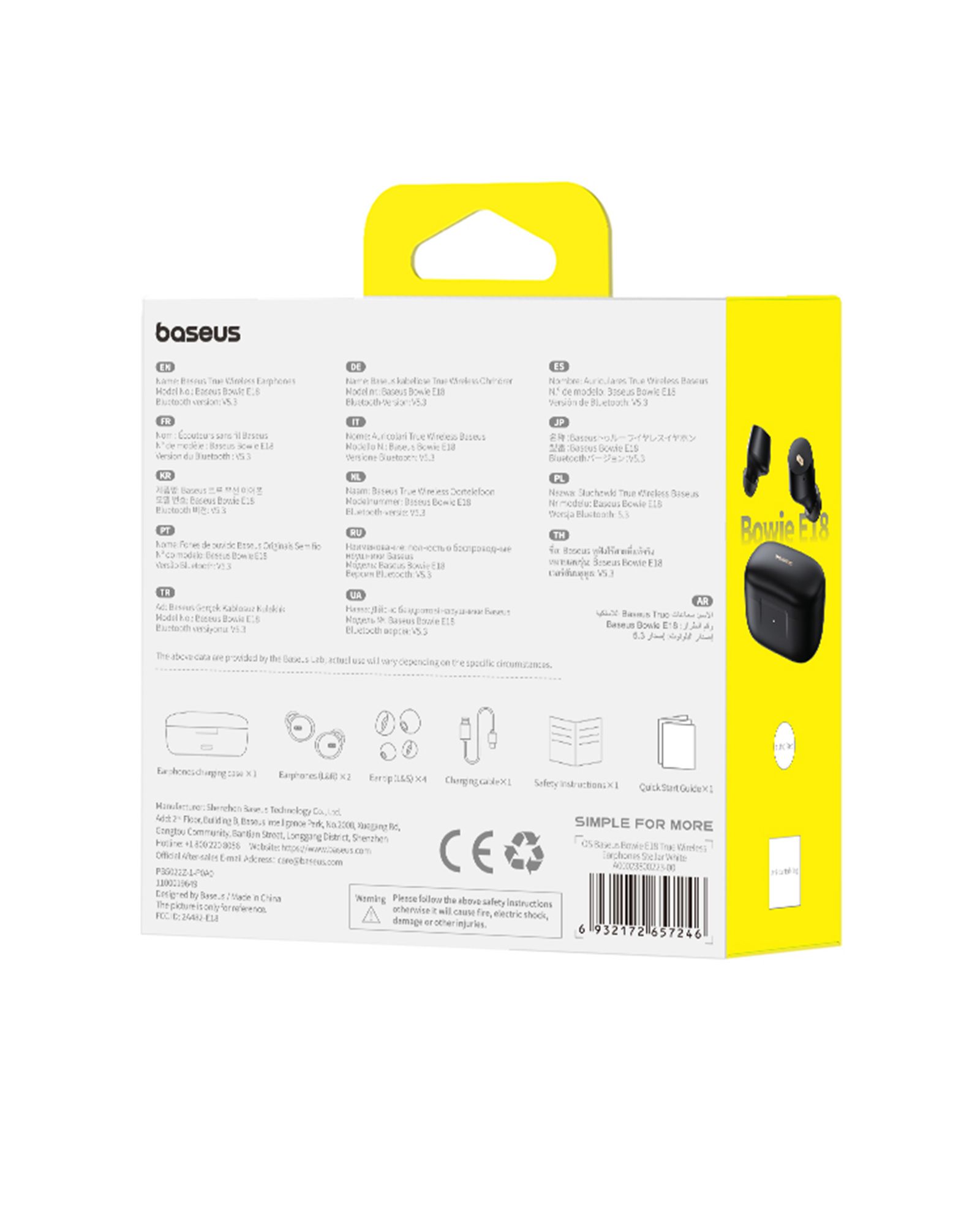 Baseus Bowie E18 True Wireless Earphones Cosmic Black בצבע שחור - וין ...